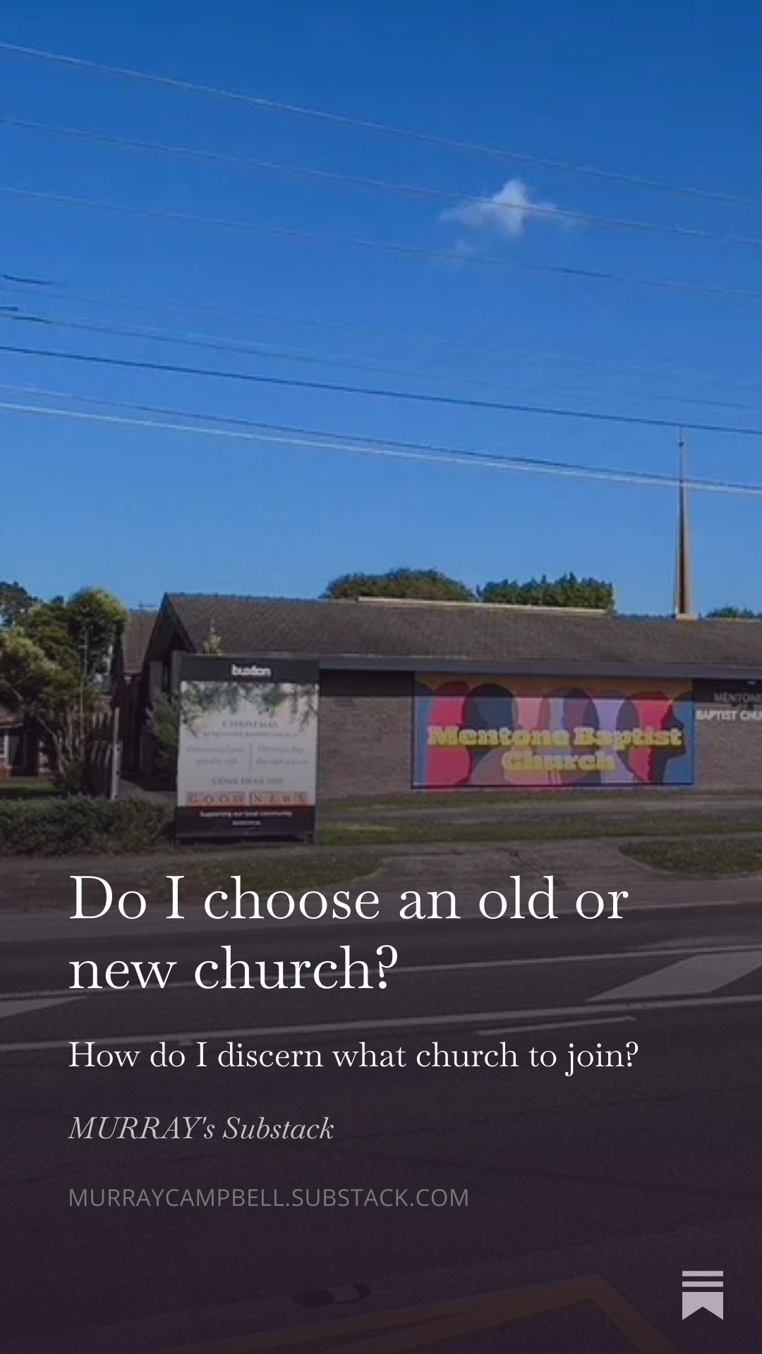 Do I choose an old or new church? | MurrayCampbell.net